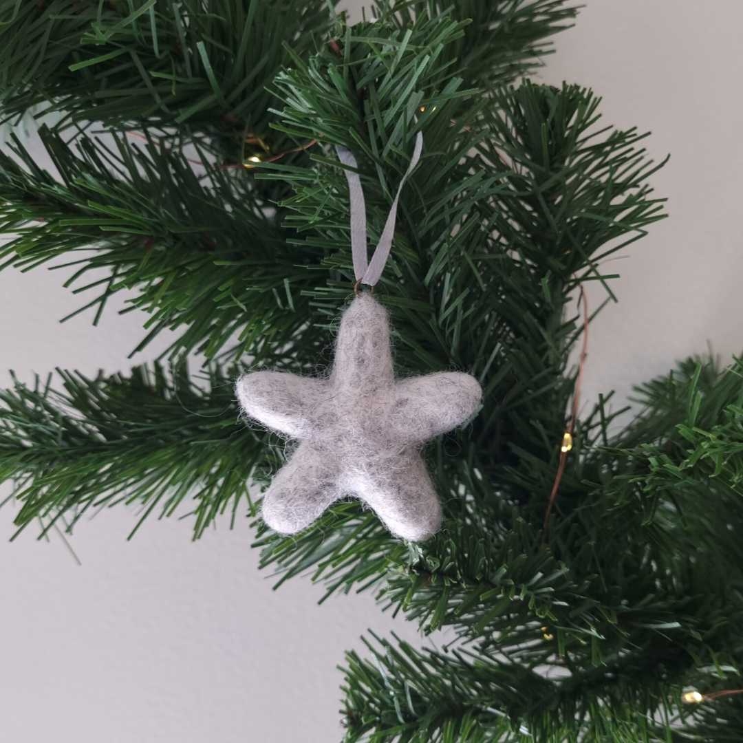 Felt Star Decoration | Grey – Yule